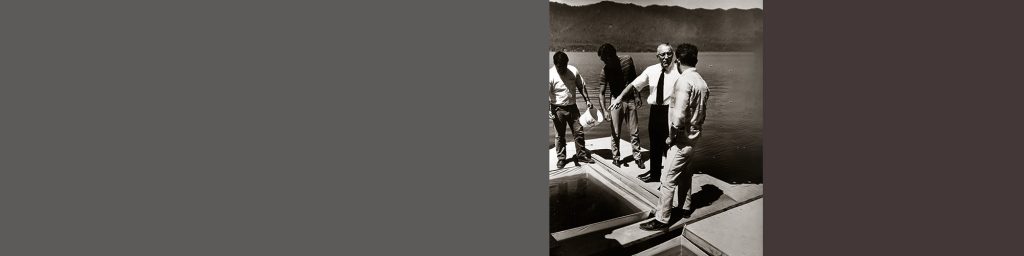 1WaSG-Doc Donaldson on Lake Quinalt, with Quinalt tribal members inspecting pen rearing project ...